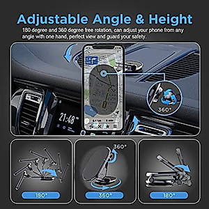 ZXK CO Magnetic Phone Holder, Multi-Functional Cell Phone Car Mount Strong Magnet 360° Rotation Foldable Desk Phone Cradle Universal Car Phone Holder for Dashboard Screens All Smartphones [2022 New]