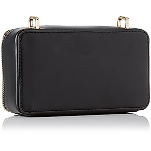 Love Moschino Women's Black Leather Gold Heart Camera Crossbody Handbag