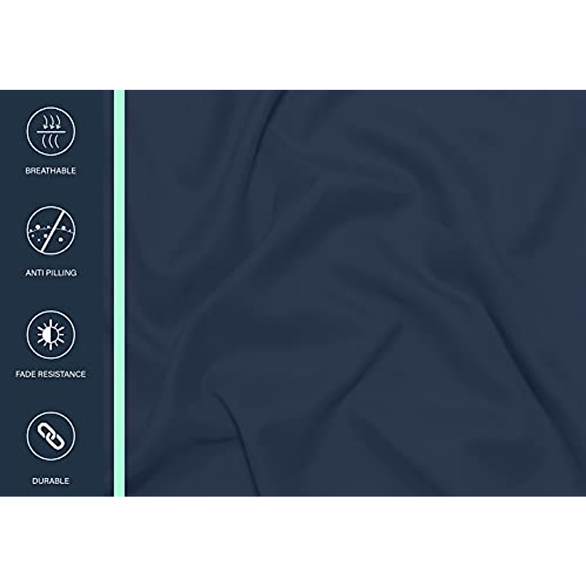 KESARA 1000 Thread Count 100% Egyptian Cotton Bed Sheets 4 Pc Queen Size Sheet Set Navy Blue, Sateen Weave Bed Sheets, Single Ply Yarns, Luxury Collection, Fits Mattress up to 16” Deep Pocket