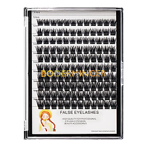 Bodermincer 120 Cluster 10-12-14mm/12-14-16mm/16-18-20mm Mixed Length Lash Cluster Eyelash Extension Natural 3D Russian Volume Faux 3D Effect Glue Bonded Cluster Eyelashes (M01# 12-14-16mm Mixed)