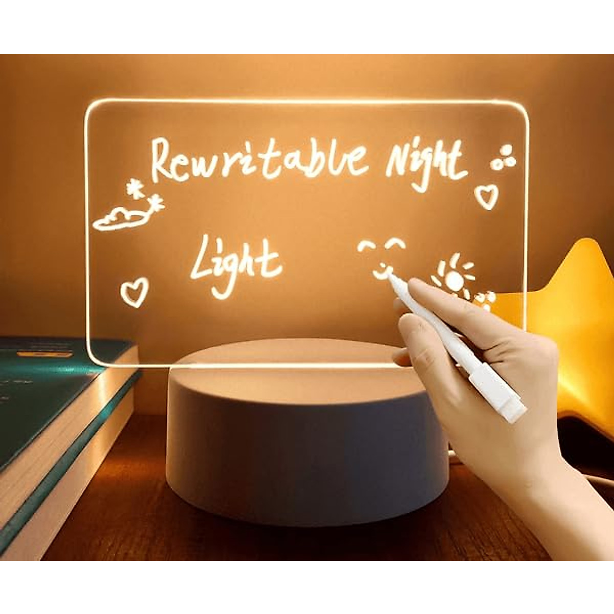 ScribbleLight with Interactive Touch Sensor, Rechargeable Battery, and Customizable Design for Creative Notes and Home Decor