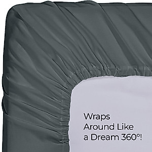 Utopia Bedding Queen Fitted Sheet - Bottom Sheet - Deep Pocket - Soft Microfiber -Shrinkage and Fade Resistant-Easy Care -1 Fitted Sheet Only (Grey)