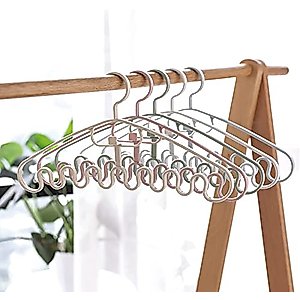 Wave Pattern Stackable Hanger, 5/10 Pack Multifunctional Magic Wave Pattern Plastic Hangers, Non Slip Stackable Space Saver (10Pcs)