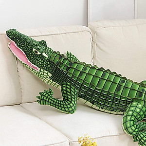 LERORO Alligator Stuffed AnimalCrocodile Plush Toy 39 Inch Large Big Realistic Stuffed Child Pillow Cushion - Soft Cuddly Figures for Kids Girl Boy