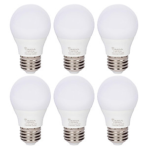 Simba Lighting LED A15 Refrigerator Light Bulbs (6-Pack) 4W 40W Replacement Small for Appliances, Freezers, Ceiling Fans, 120V, E26 Standard Medium Base, Frosted Cover, Not Dimmable, 5000K Daylight