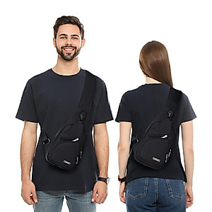 Codoule Sling Shoulder Bag Crossbody Backpack for Men Women Hiking Daypack Multipurpose Cross Body Chest Bag with USB Charger Hole & Headphone Hole for Outdoor Walking Travel