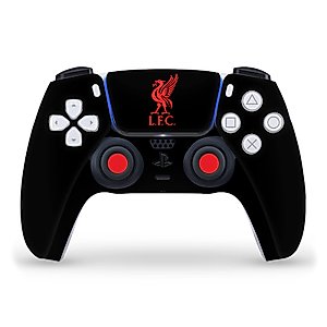 Head Case Designs Officially Licensed Liverpool Football Club Liver Bird Red On Black Art Vinyl Faceplate Sticker Gaming Skin Decal Cover Compatible With Sony PlayStation 5 PS5 DualSense Controller