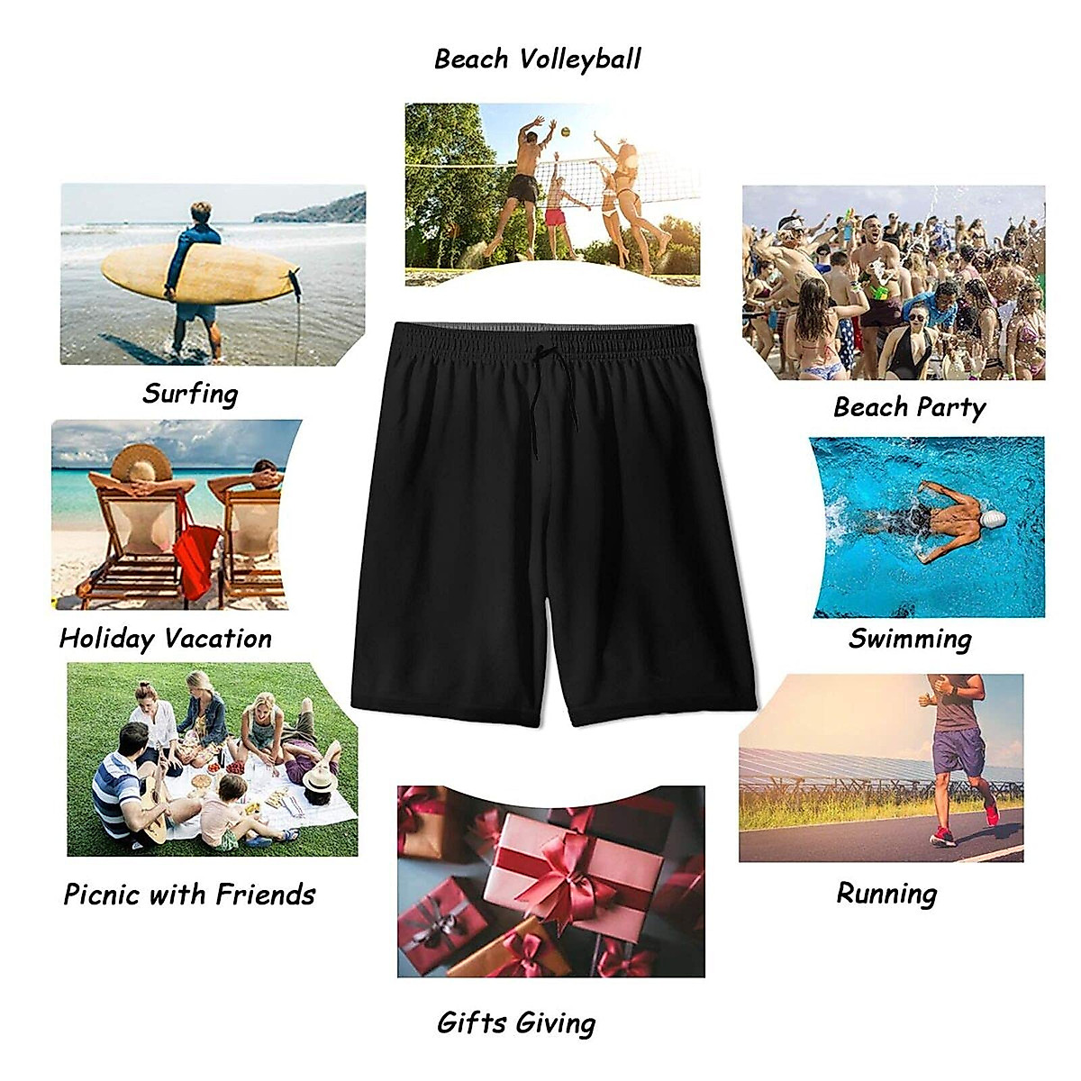 Viouos Camouflage Beach Shorts Trunks Quick Dry Pants Swimwear Bathing Suits with Pockets for Men's Medium