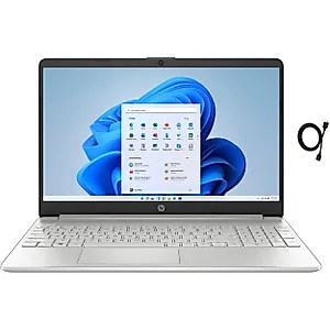 HP 2023 15.6" HD Touchscreen Premium Laptop, 12th Gen Intel 6-Core i3-1215U Upto 4.4GHz, 16GB RAM, 256GB PCIe SSD, Intel UHD Graphics, Windows 11 Home + HDMI Cable, Silver