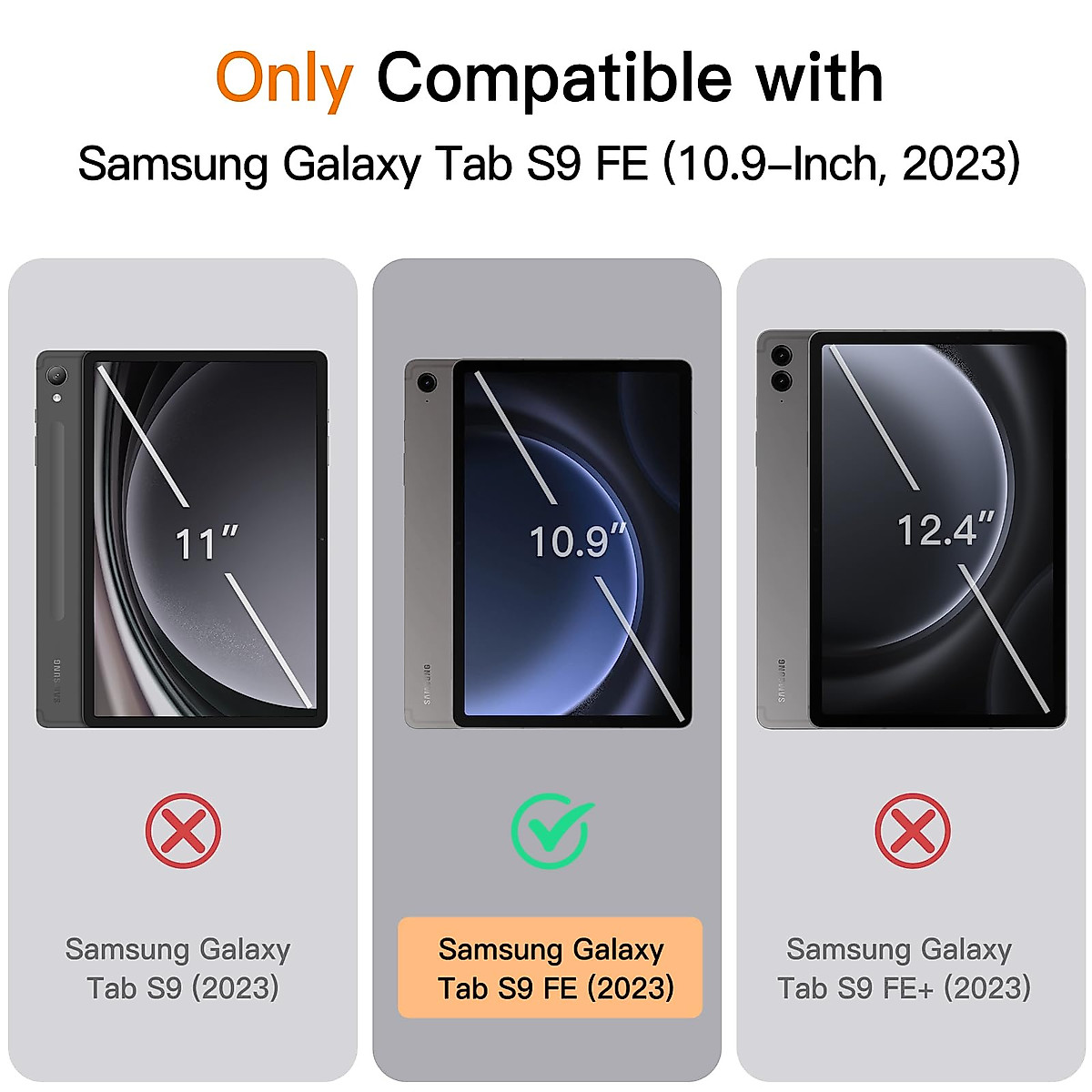 JETech Case for Samsung Galaxy Tab S9 FE 10.9-Inch with S Pen Holder, Soft TPU Tri-Fold Stand Protective Tablet Cover, Support S Pen Charging, Auto Wake/Sleep (Black)