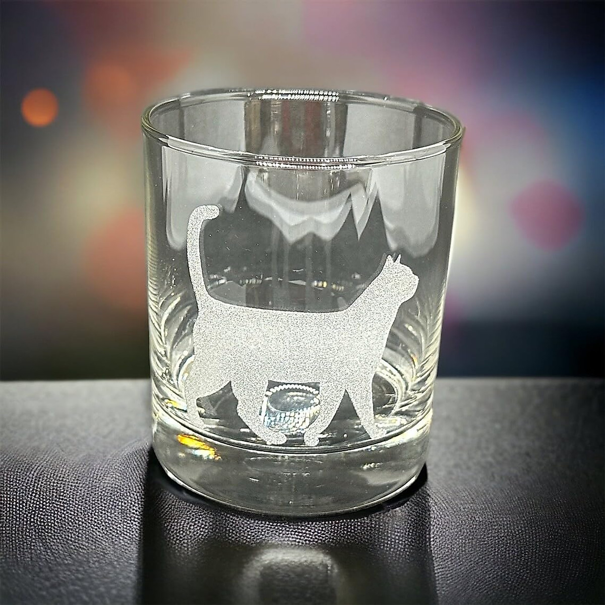 Brindle Southern Farms Cute Cats Being Cats Rocks Glasses: 4 Engraved 10oz. Rocks Drinking Glasses: cat lover, cat decor, cat mom