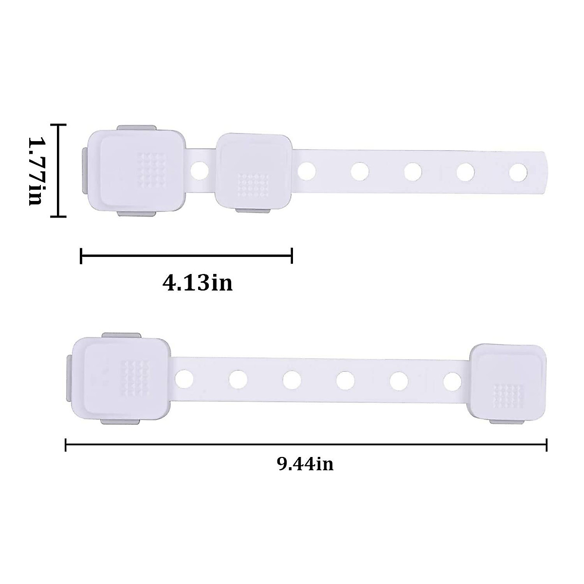 Wihano Child Safety Locks for Cabinets and Drawers (4 Pack) | Adjustable Baby Drawer Lock with Acrylic Adhesive, Baby Safety Lock for Cabinets, Drawers, Refrigerator | No Drilling