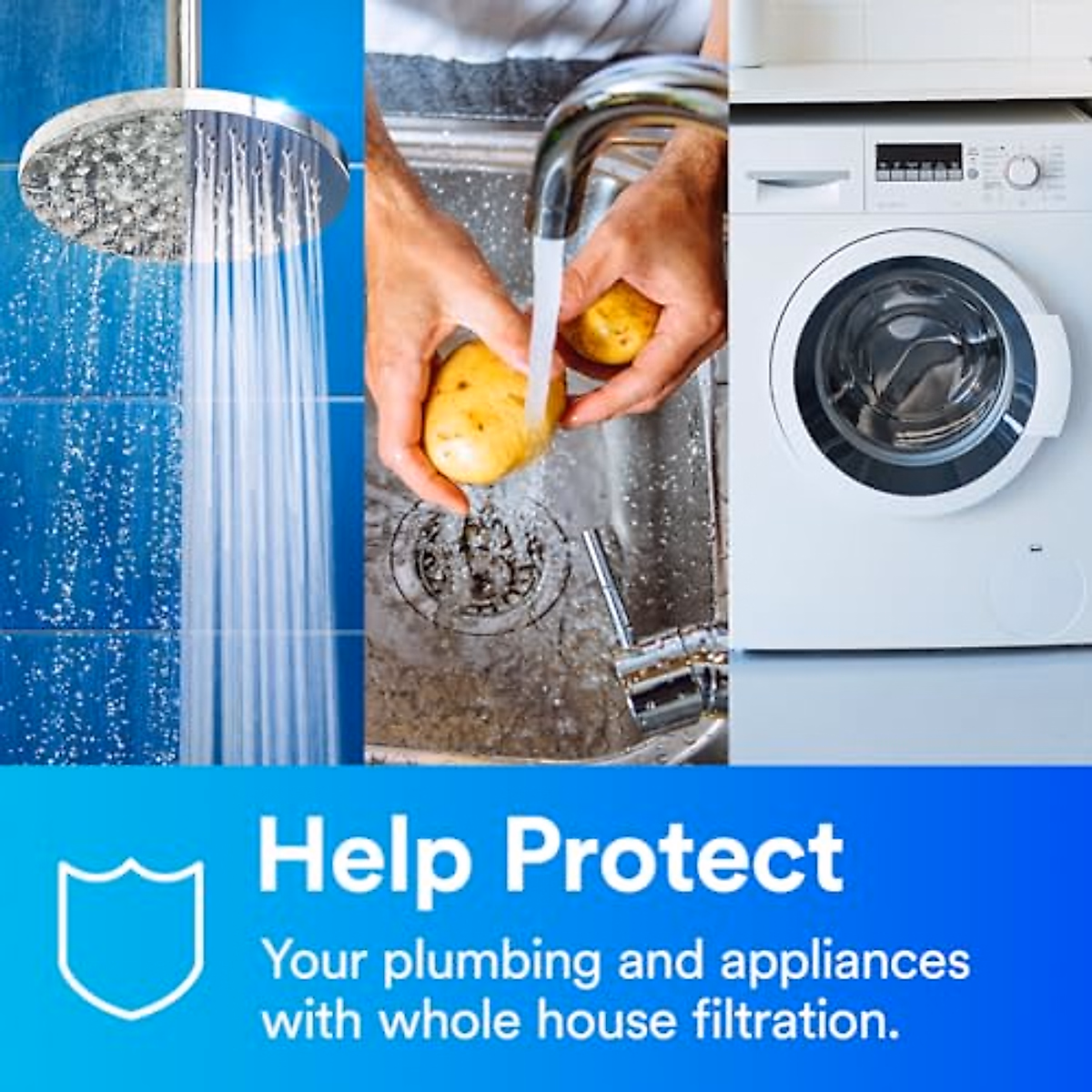 Aqua-Pure AP800 Series Whole House Filter Housing AP802B, 5639202, Large Diameter, Blue Sump, 20 in, 1' NPT (5585704)