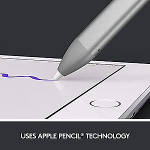 Logitech Crayon Digital Pencil for iPad Pro 12.9-Inch (5th, 6th Gen), 11-Inch (2nd, 3rd, 4th gen), iPad (7th, 8th, 9th and 10th Gen), iPad Air (3rd, 4th, 5th Gen), iOS 12.2 & Above - Grey