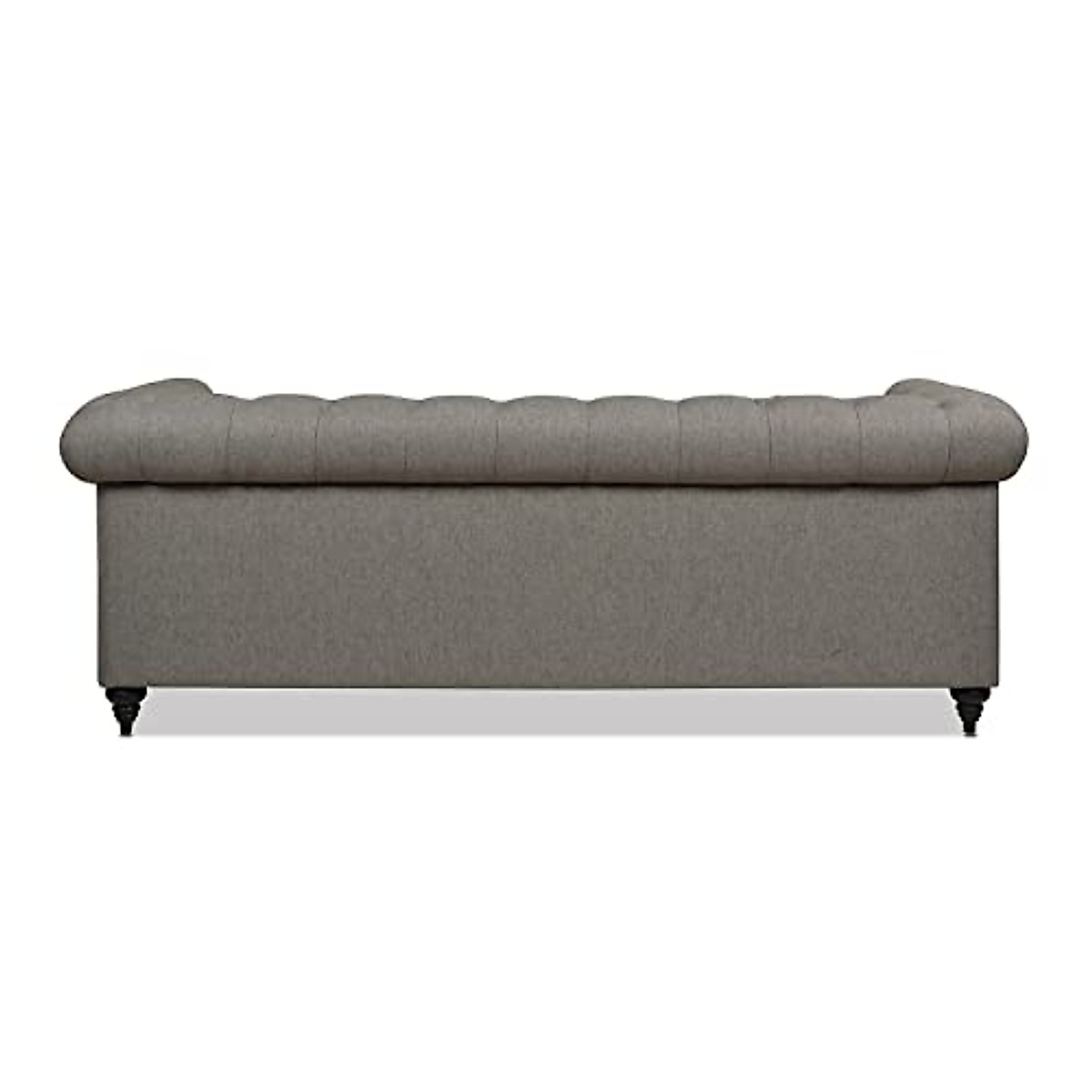 Jennifer Taylor Home Alto 88" Tufted Chesterfield Sofa, Dark Heathered Grey Linen