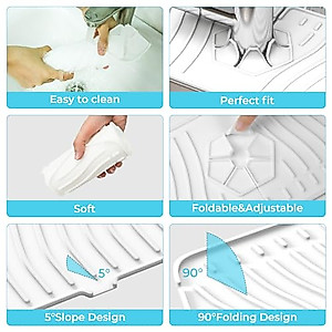 Toovem Silicone Sink Splash Guard, 24-inch Faucet Mat, Faucet Handle Drip Catcher Tray, Keep Kitchen and Bathroom Sinks Dry, White, 1PCS