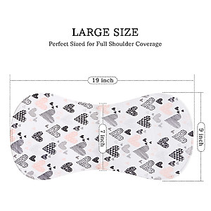 Little Tots Burp Cloths 100% Cotton Baby Burp Set, Absorbent & Soft Burping Cloth Newborn Towel for Newborns & Babies Boys & Girls Unisex 5 Pack (Full of Love)