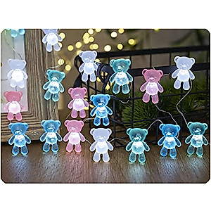 U.I STATION Teddy Bear Decor String Lights, Fairy Theme Decorations Lights for Party Decorations, 8.5ft 20 LEDs with Battery & USB Plug in for Christmas Bathroom Bedroom Camping Wedding Birthday Gift