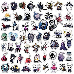 Hollow Knight Game Stickers| 50 Pcs | Larger Vinyl Waterproof Stickers for Laptop,Bumper,Water Bottles,Computer,Phone,Hard hat,Car Stickers and Decals, Game Stickers for Kid Teen Adult (HK)