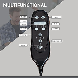 Vinsetto Microfiber Office Chair, High Back Computer Chair with 6 Point Massage, Heat, Adjustable Height and Retractable Footrest, Grey