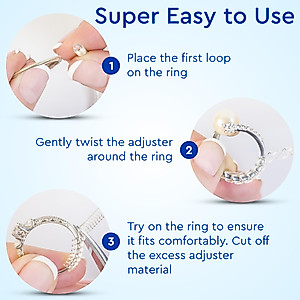 5 STARS UNITED Ring Sizer Adjuster for Loose Rings - 12 Pack, 2 Sizes for Different Band Widths – Silicone Ring Size Adjuster - Invisible Ring Guards for Women and Men