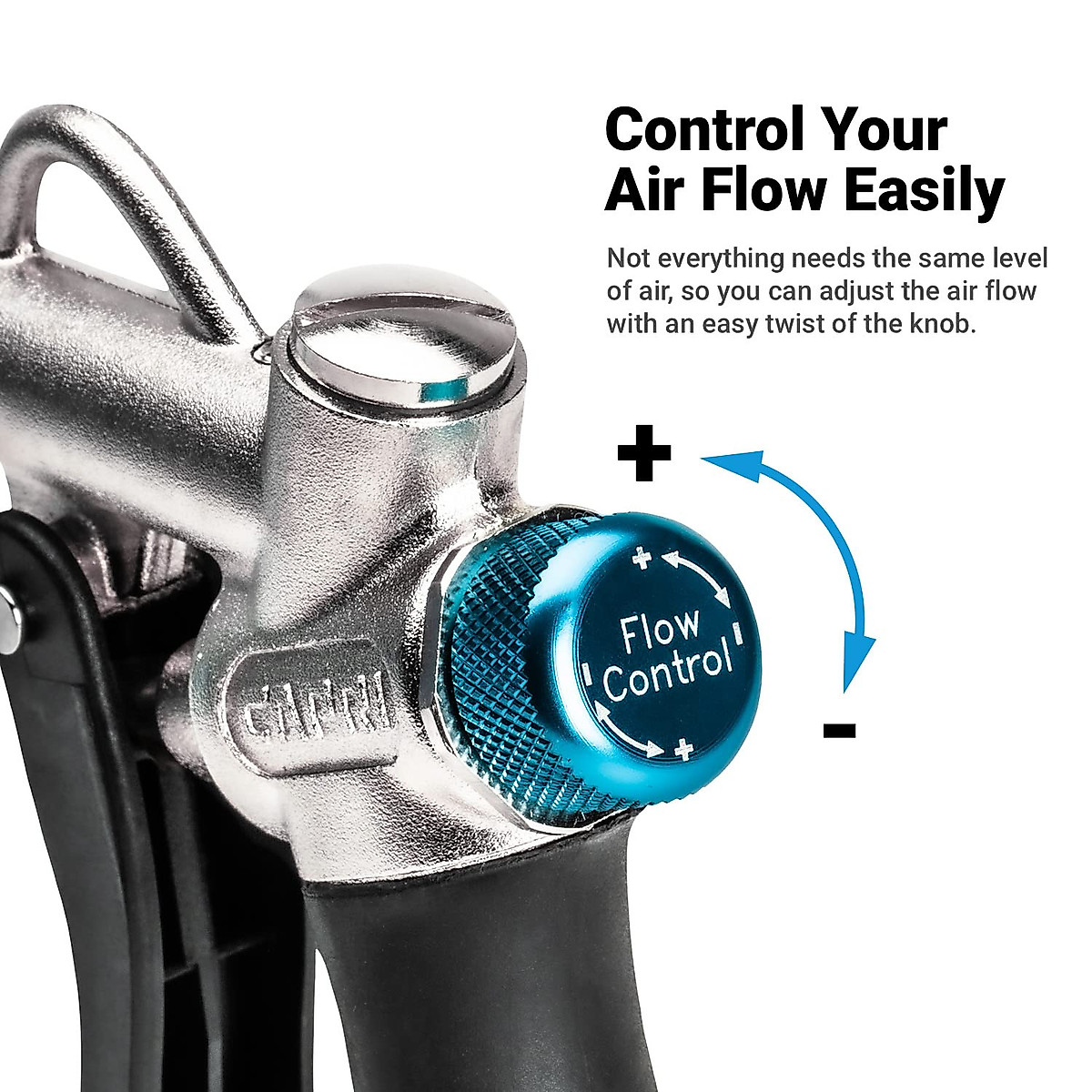 Capri Tools 2-Way Air Blow Gun Ultimate Kit with Nozzles and Rubber Tips, 19-Piece