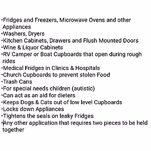The Guardian Refrigerator Lock for Any Home Appliance, Used for Infants, Special Needs Children and Dementia Patients (Black) - One Lock