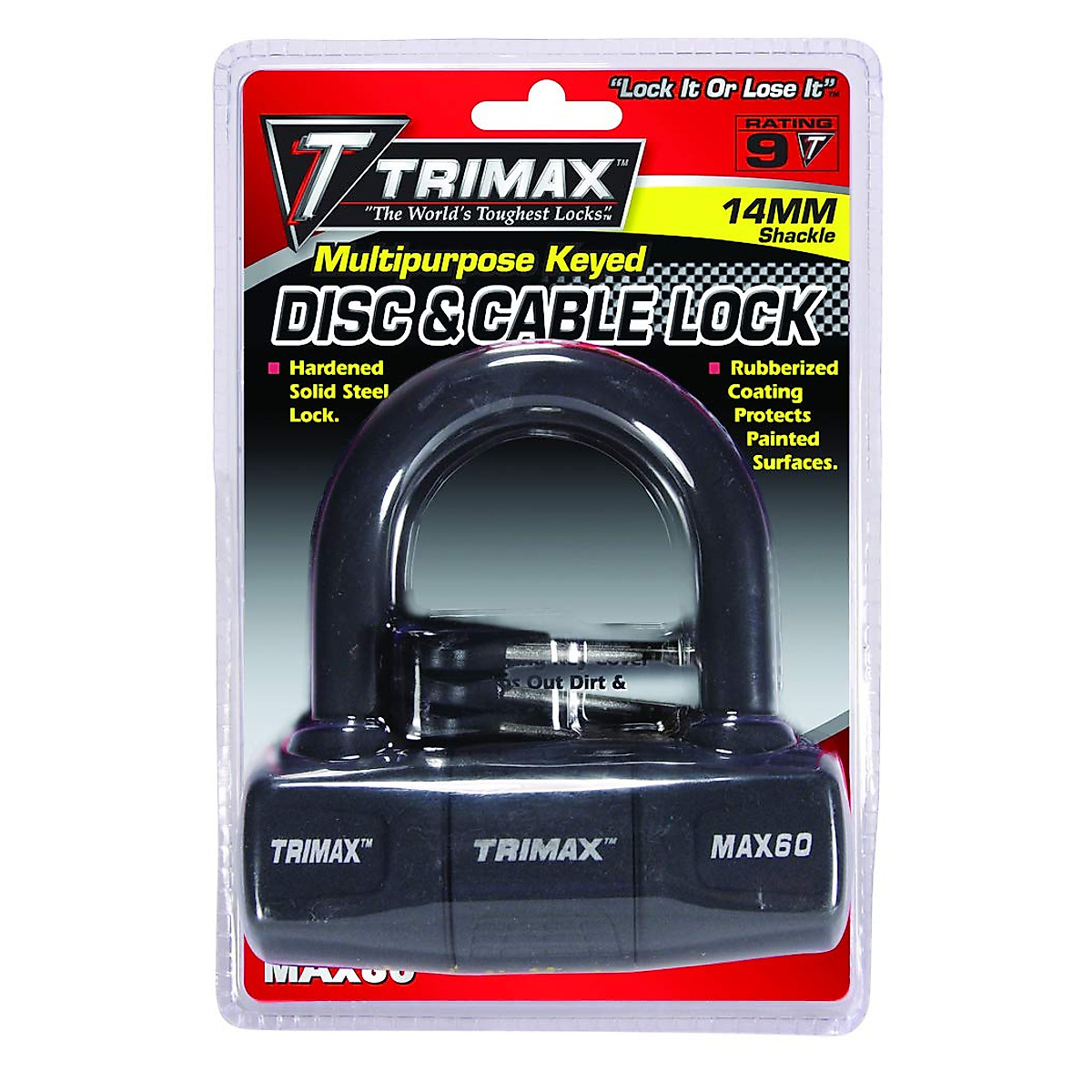 TRIMAX MAX60 Black Short Shackle U-Lock with PVC Sleeve