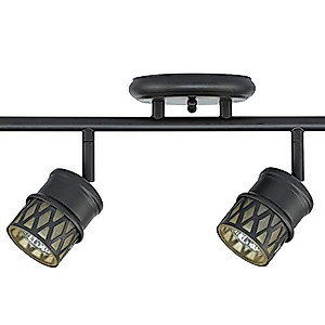 Globe Electric 59063 Norris 4-Light Track Lighting, Bronze, Oil Rubbed Finish, Champagne Glass Track Heads, Bulbs Included