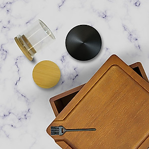 Misecrisa Airtight Stash Box with Tray - Rubber Seals - Large Wooden Box with Accessories 100% Air-Tight Storage Stash Box Set - Decorative Wood Box for Herbs (9.5inch)