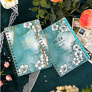 Planner 2023-2024 - July 2023-June 2024, 2023-2024 Academic Weekly & Monthly Planner with Tabs, 6.4" x 8.5", Hardcover with Back Pocket + Thick Paper + Twin-Wire Binding - Green