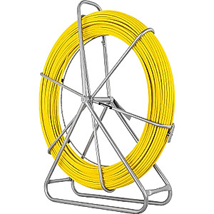 VEVOR Fish Tape Fiberglass 8MM 492FT Duct Rodder Fish Tape Continuous Fiberglass Tape Wire Cable Running with Cage and Wheel Stand