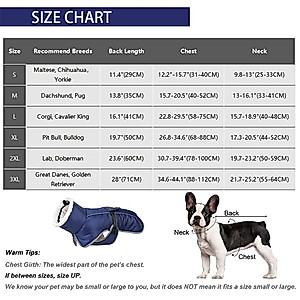 Mklhgty Dog Coat, Reflective & Adjustable Dog Winter Coat with Buckle Fleece Turtleneck for Small Medium Large Dogs, Windproof Waterproof Snow Jacket Vest with Leash Hole for Cold Weather