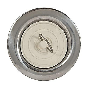 EZ-FLO Stainless Steel Laundry Tray Plug with Rubber Stopper Strainer, Heavy-Duty Sink Stopper for Bathtub or Bathroom, 30041