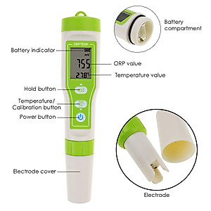 Pensize ORP Tester -1200~1200mV with ORP Calibration Buffer Powder for Water Quality Measurement ±2mV High Accuracy Oxidation Reduction Potential Meter