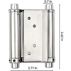 Kitchen Doors Cabinet Hinges,Cupboard Door Clip-on,Durable 4pcs 3Inch Double Action Hinges Swing Spring Hinge Stainless Steel Gate Spring Hinge Door Furniture Cabinet Drawer Hardware Tool for Doors