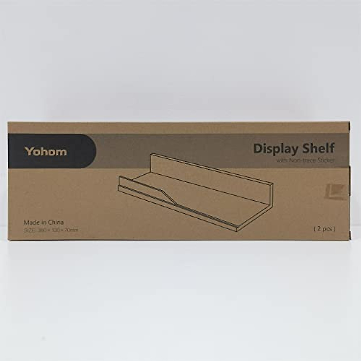 YOHOM Adhesive White Floating Shelves Bathroom Wall Organizer Shower Caddy No Drilling Display Ledge Shelf Rack for Home Decor 2PCS