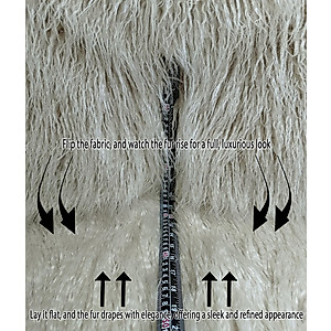 Fabric Empire 2.3oz Faux Curly Yak Fur Fabric 3.5" Long Pile Japanese Yarn / 58" Wide/Sold by The Continuous Yard (Latte Cream)