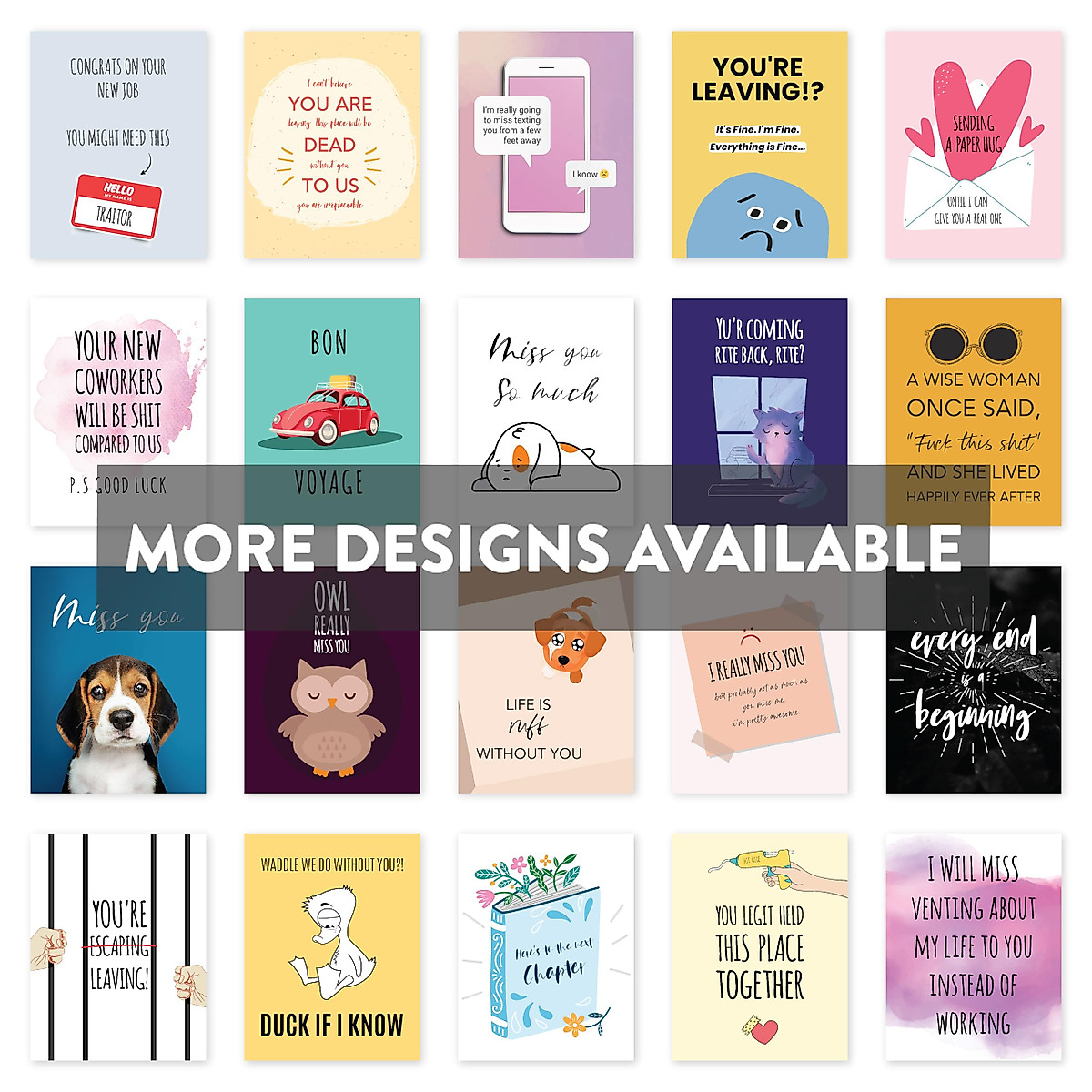 Andaz Press Funny Farewell Jumbo Card Thank You For Everything 8.5 x 11 inch Blank Goodbye Greeting Card with Envelope Big You'll Be Missed Card for Coworker From All Of Us 1-Pack