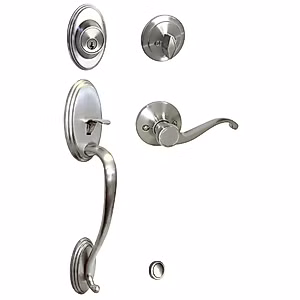 eBuilderDirect Satin Nickel Lock Door Lever Handle Entry/Privacy/Passage/Dummy/Deadbolt/Handleset 835DC (Front Door Handle Set Keyed Alike)