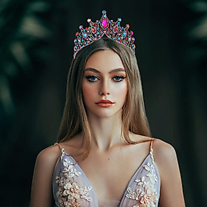 Kamirola Baroque Queen Crown,Rhinestone Wedding Bridal Crown and Tiaras Crystal Headband For Birthday Prom Pageant Party halloween… TR09 (Purple 13)