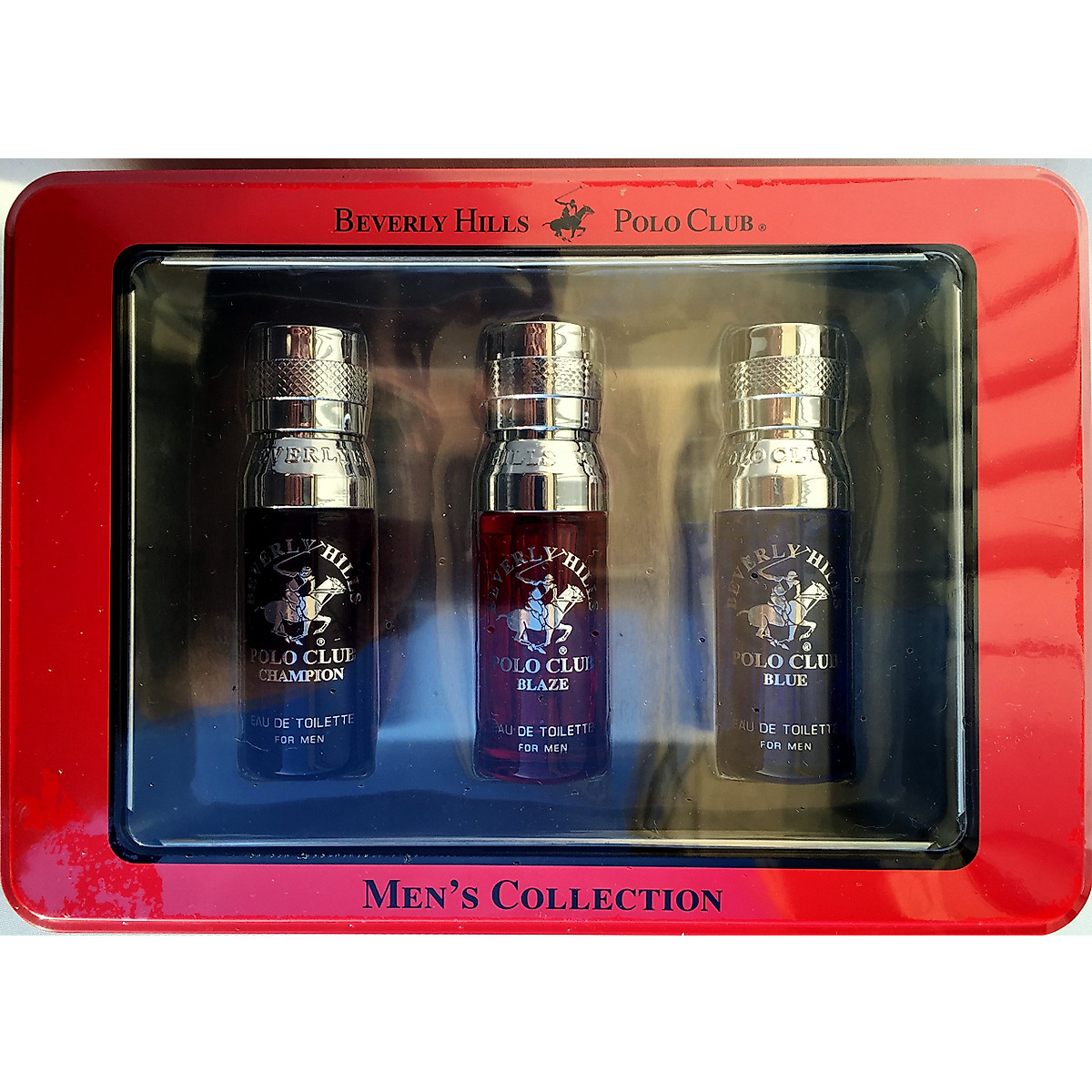 Beverly Hills Polo Club Men's Collection 3-Cologne Gift Set with Deluxe Tin Gift Box (Colognes may vary)