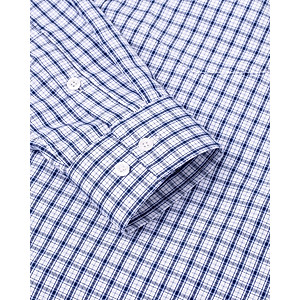 Alimens & Gentle Mens Gingham Button Down Shirt Long Sleeve Cotton Regular Fit Plaid Dress Shirts