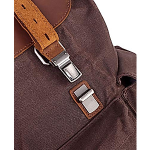 TSD Brand Stone Creek Waxed Canvas Backpack (Brown)