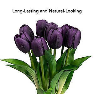 Softflame Artificial/Fake/Faux Flowers - Tulip Purple 8PCS for Wedding, Home, Party, Restaurant