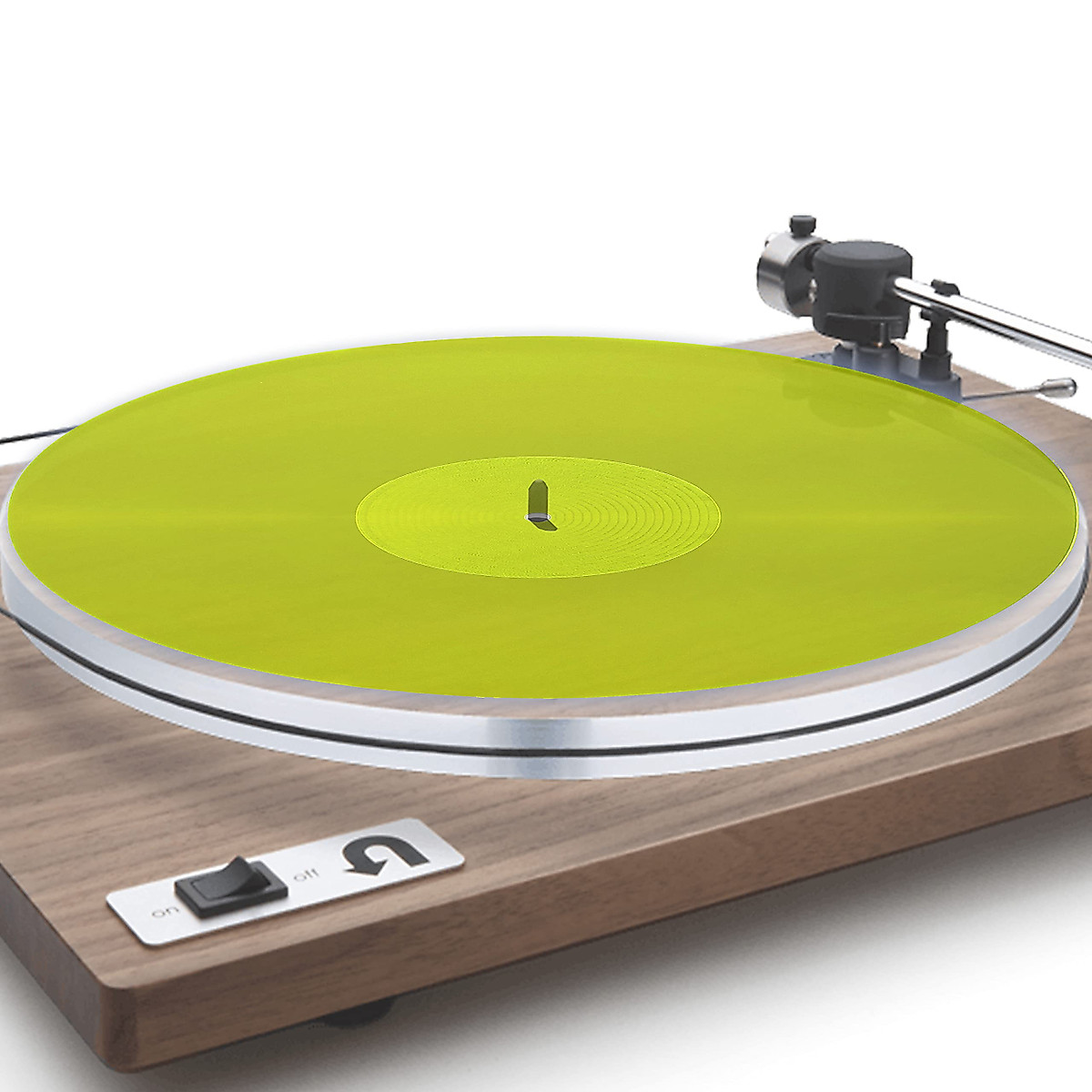Terrific Tune - Acrylic Turntable Slipmat for Vinyl LP Record Players - Transparent Platter Mat - Anti-Static and 2.7mm Thickness Tighter bass - Reduce Noise & Improve Sound Quality (Green)