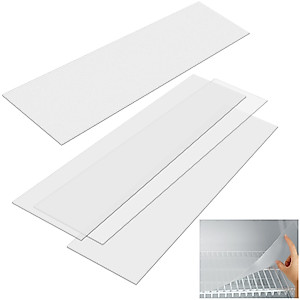 Barydat 4 Pcs Frosted Plastic Wire Shelf Liner Clear Frosted Hard Refrigerator Shelf Mats Non Adhesive Waterproof Wire Shelving Cover for Cabinets Kitchen Shelves Storage Shoe Rack, 12 x 48 Inch