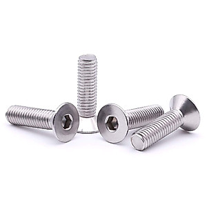 #10-24 x 1/2" Flat Countersunk Head Socket Cap Screws, 304 Stainless Steel 18-8 SS, Full Machine Thread Coverage, Allen Hex Drive, 50 PCS