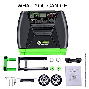 Nature's Generator Elite with Cart -3600w Solar and Wind Powered Generator in Quiet Operation with 12V DC port,2 USB ports,3 AC outlets and 120V 30amp pure sine wave AC outlet HKNGGNEL