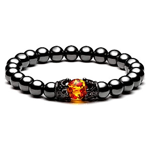 Jovivi 2 Pcs Hematite Black Obsidian Tiger Eye Stone Bracelets for Men Women 10mm Natural Round Gemstone Beads Beaded Healing Crystal Bracelet for Protection, Good Luck